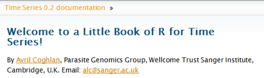 Armando B Mendes Blog Archive Little Book Of R For Time Series